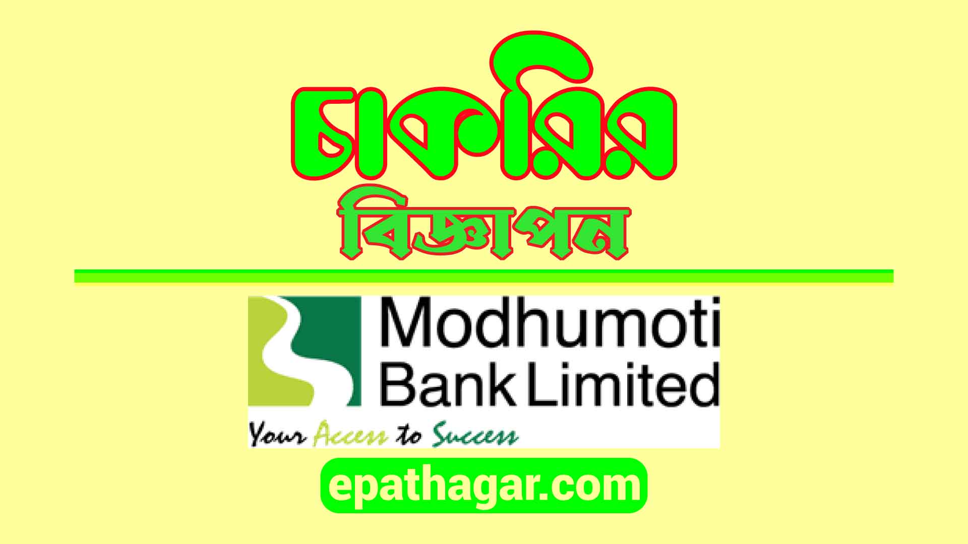 Bank Job Circular | Modhumoti Bank | Audit Officer (EO-PO) - ePathagar